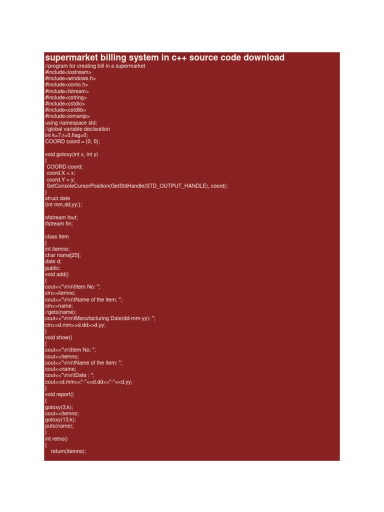 Supermarket Billing System in C | PDF | Software | Software Engineering