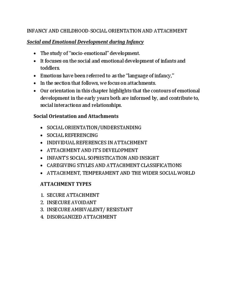Social and Emotional Development During Infancy | PDF