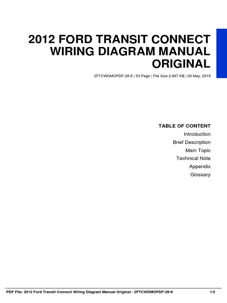 IDa4035457b-2012 Ford Transit Connect Wiring Diagram Manual Original ...