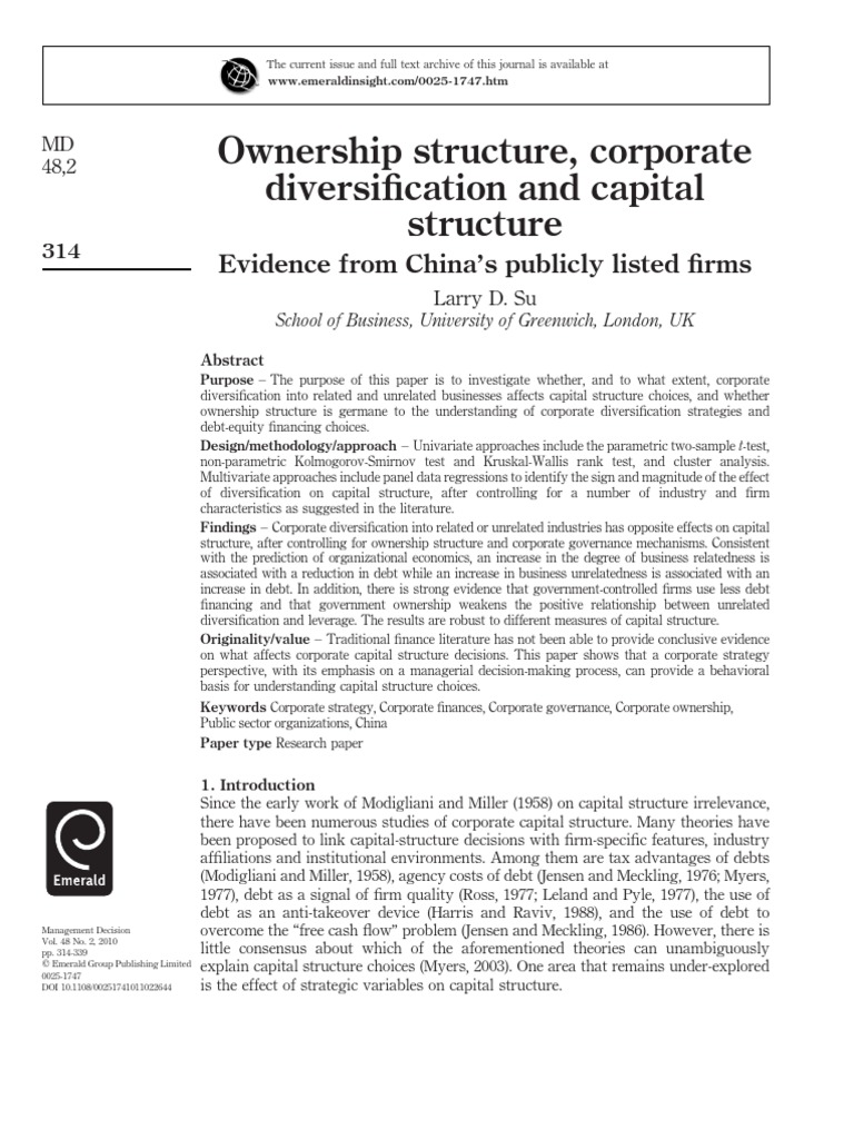 Ownership Structure | Download Free PDF | Capital Structure | Leverage ... Ownership Structure | Download Free PDF | Capital Structure | Leverage ...