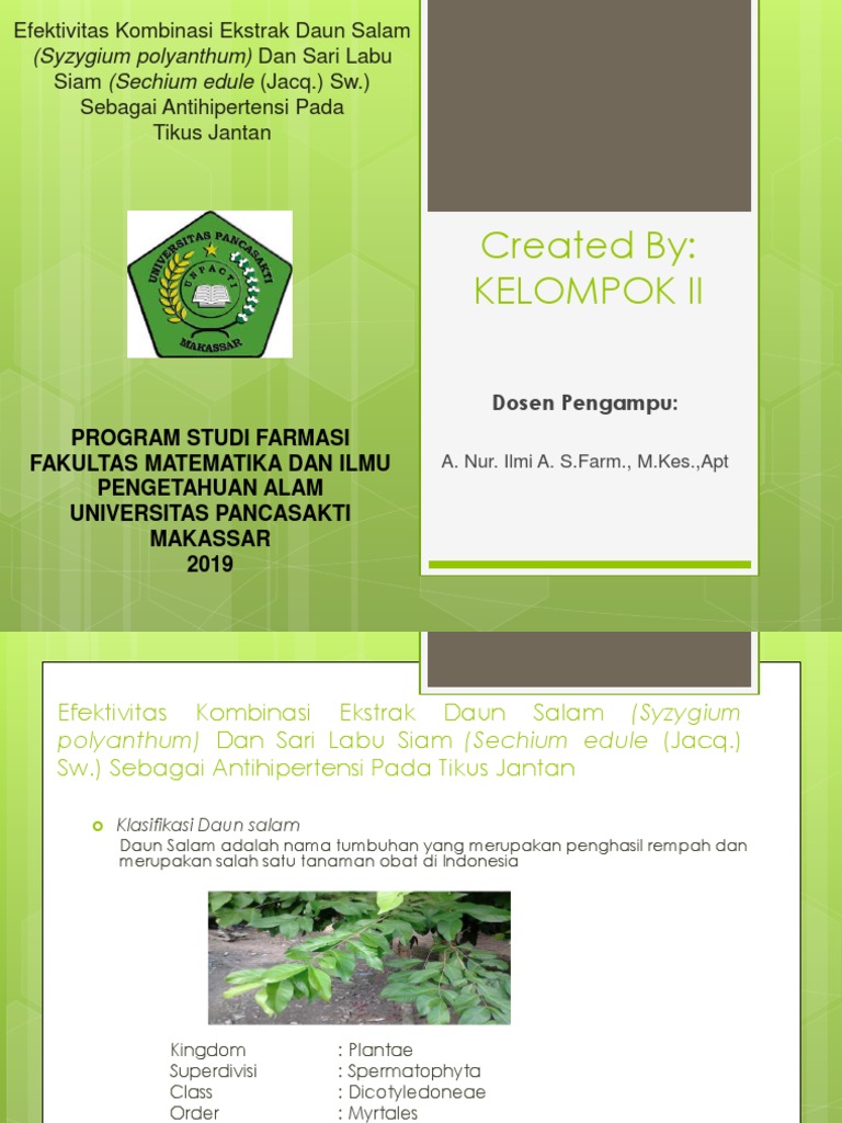 Created By: Kelompok Ii: (Syzygium Polyanthum) Dan Sari Labu | PDF