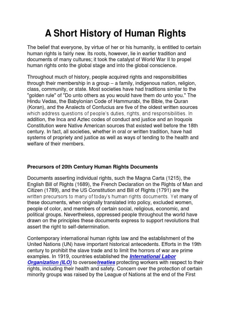 A Short History of Human Rights | PDF | Human Rights | Geneva Conventions