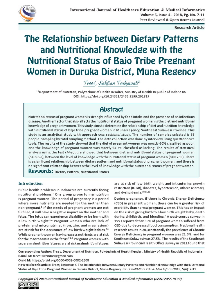 The Relationship Between Dietary Patterns and Nutritional Knowledge ...