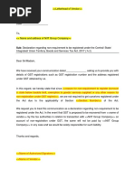 GST Non-Registration Declaration Format | PDF