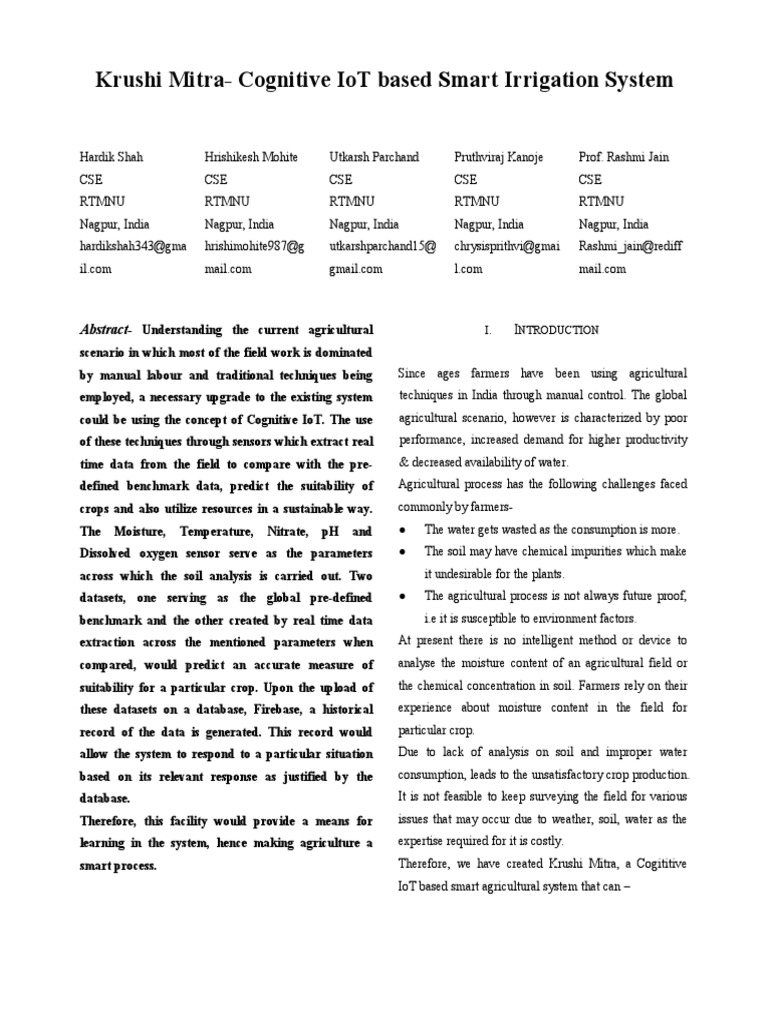 Krushi Mitra - Paper PDF | PDF | Data Analysis | Agriculture