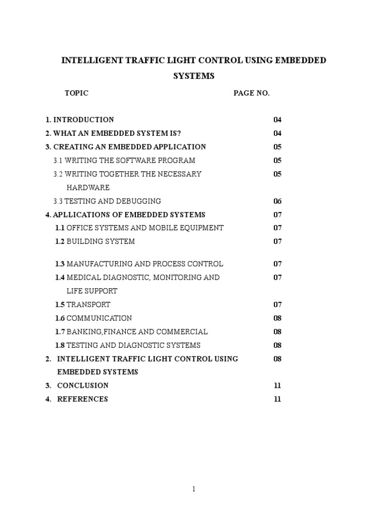 Intelligent Traffic Light Control | PDF | Embedded System | Real Time ...