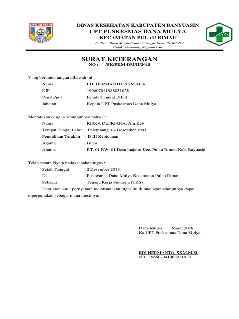Surat Keterangan Tidak Hamil | PDF