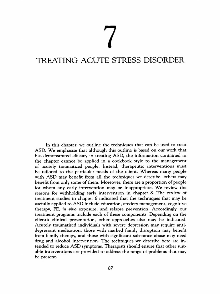 Treating Acute Stress Disorder: Asd. Asd | PDF | Psychological Trauma ...