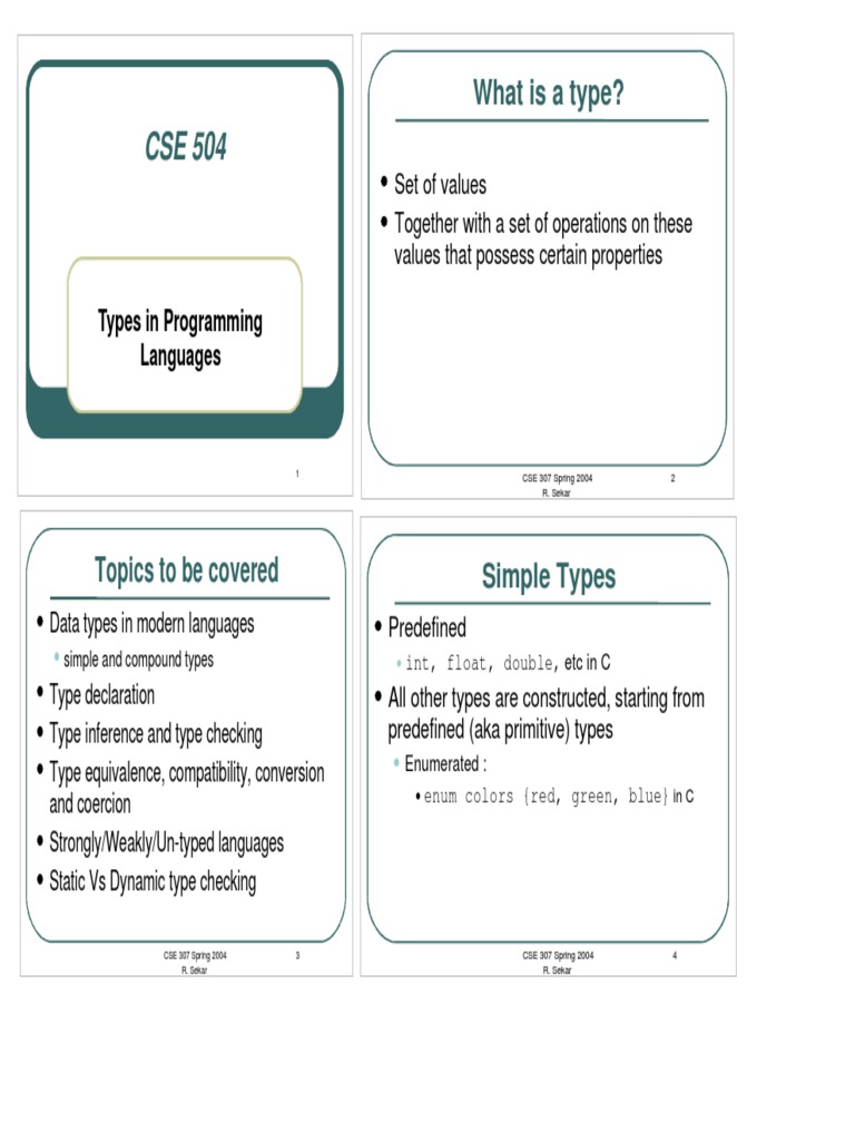 What Is A Type?: Topics To Be Covered | Download Free PDF | Data Type ...