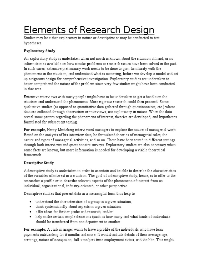 Element of Research Design | PDF | Research Design | Hypothesis