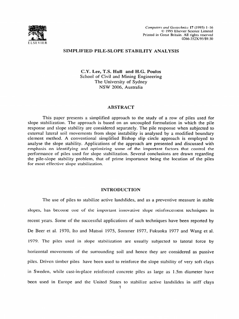 A5. Simplified Pile-Slope Stability Analysis PDF | PDF | Mechanical ...