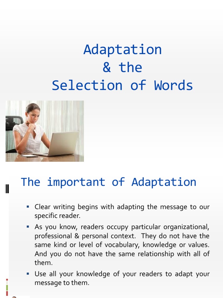 Adaptation & Selection of Words | PDF | Vocabulary | Knowledge