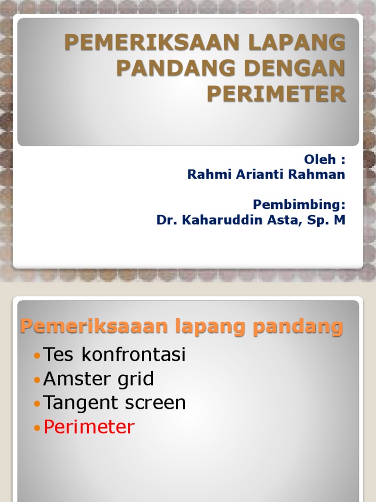 Pemeriksaan Lapang Pandang Dengan Perimeter | PDF