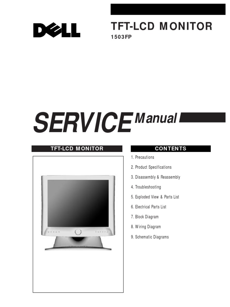 Dell LCD Monitor 1503FP Service Manual PDF | PDF | Visual Journalism ...