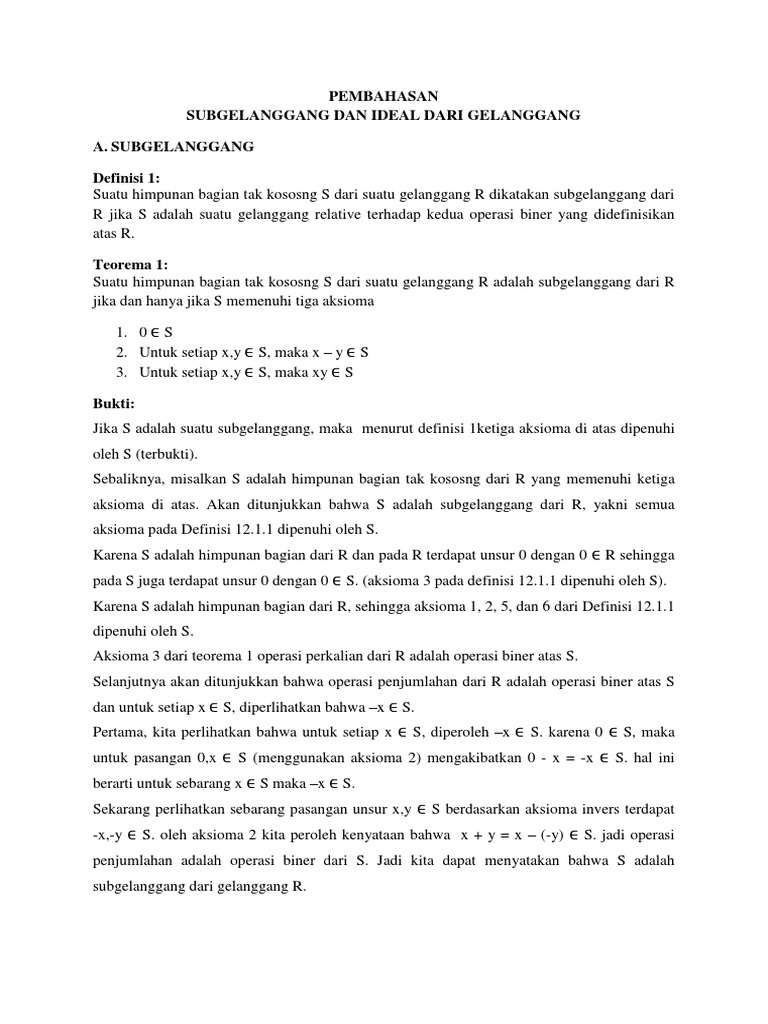 SUB RING Dan IDEAL | PDF