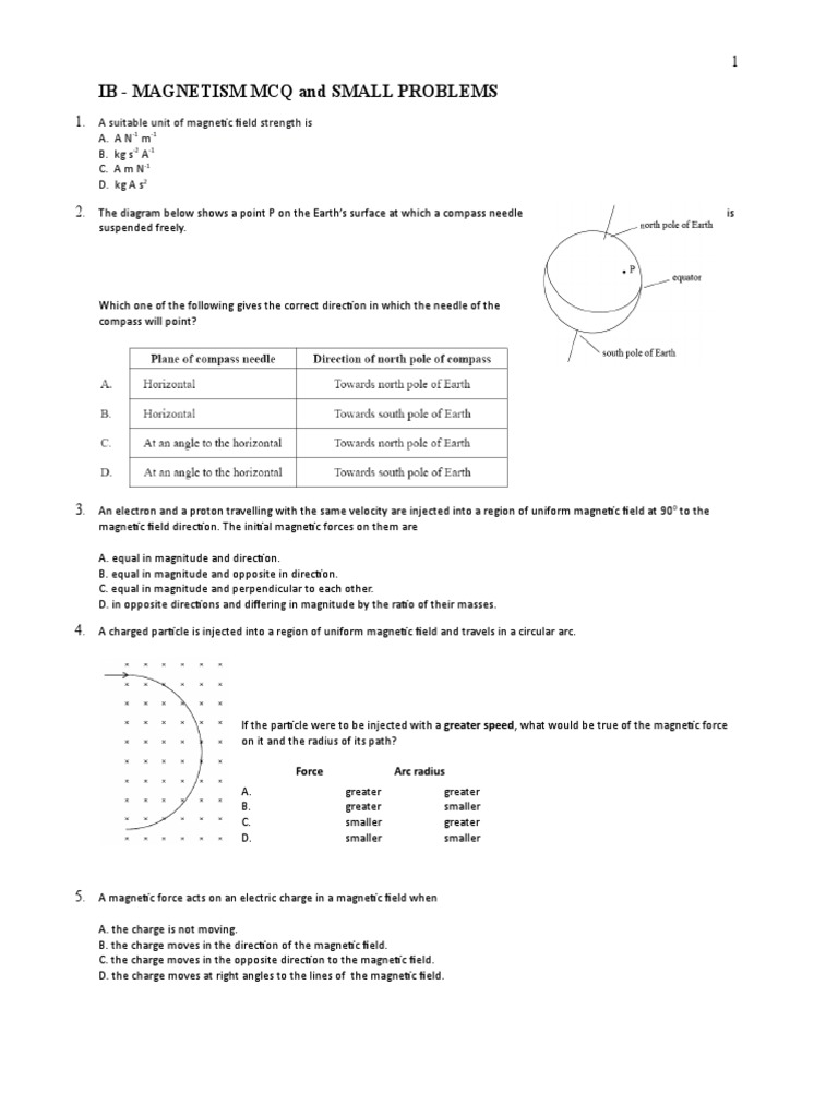 Ib Magnetism - All | PDF | Magnetic Field | Electric Current