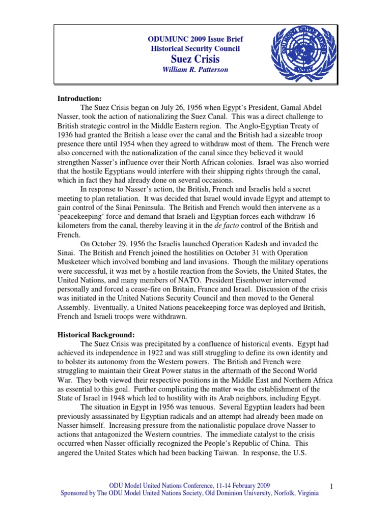 Suez Crisis United Nations | PDF | Suez Crisis | Gamal Abdel Nasser