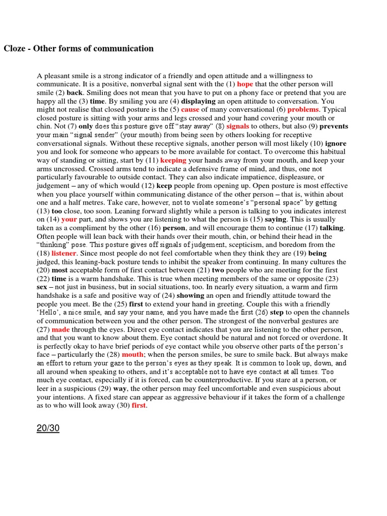 Forms of Communication-Jan 2007-Student's | PDF | Nonverbal ...
