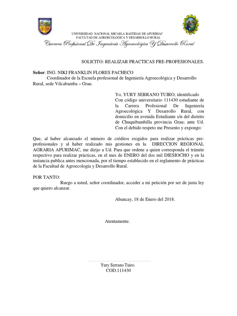 Solicitud para Practicas | PDF | Gobierno