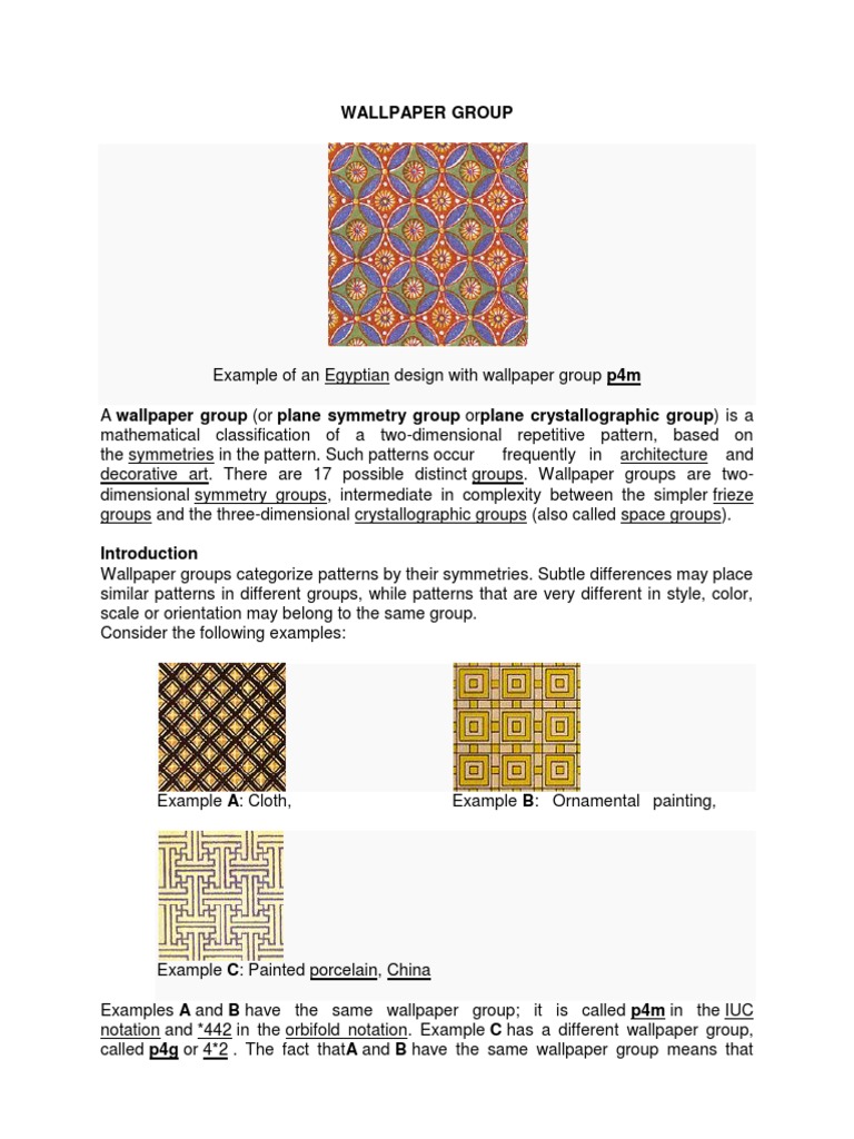 Wallpaper Group | PDF | Geometry | Mathematical Concepts