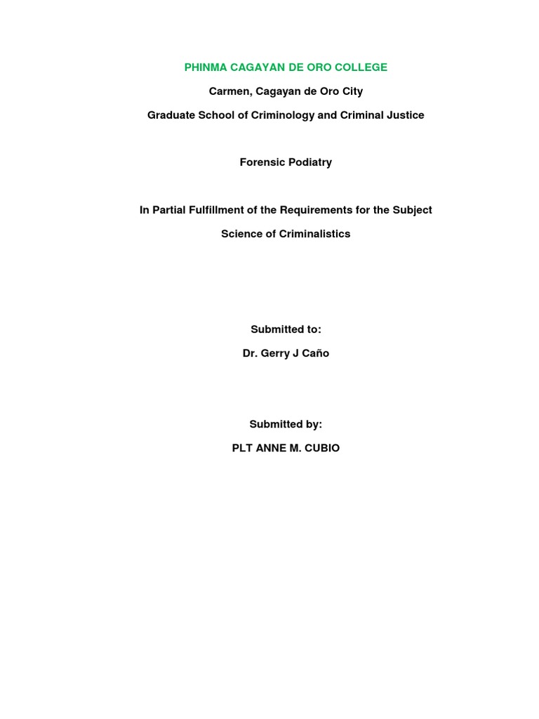 Forensic Podiatry | PDF | Forensic Science | Forensics