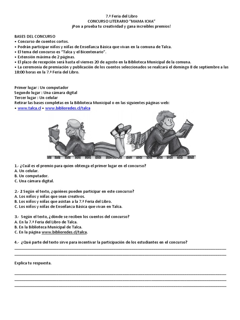 Comprension Lectora Simce Sexto Pdf Chile Marte