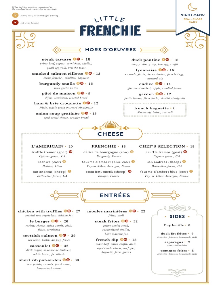 Little Frenchie Menu | PDF | Wine | Grape