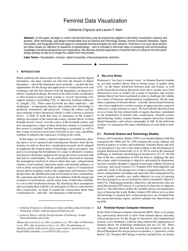 Feminism Data Visualization | PDF | Visualization (Graphics) | Feminist Theory