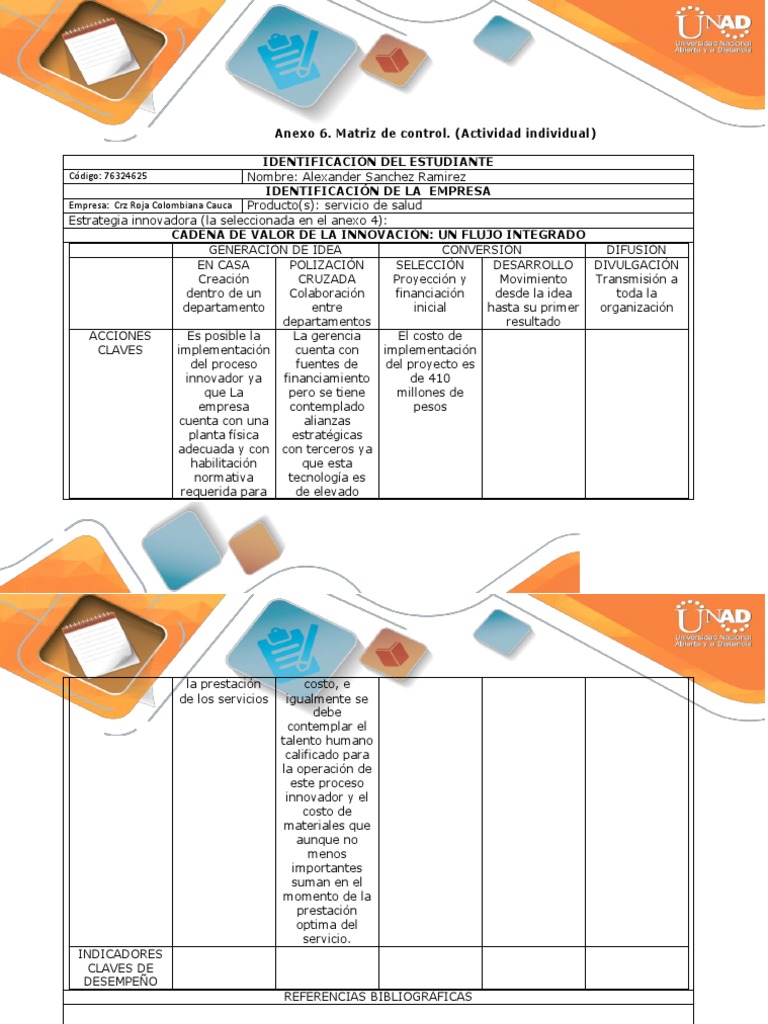 Anexo 6. Matriz de Control. | Download grátis PDF | Cadena de valor ...