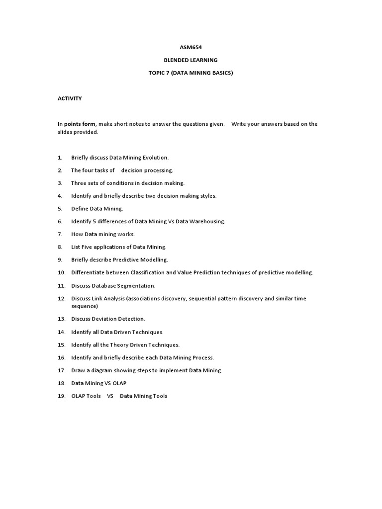 Asm654 Blended Learning Topic 7 | PDF