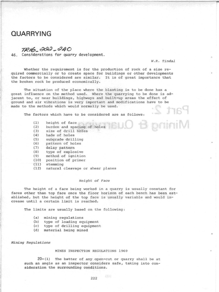 Considerations for Effective Quarry Blasting Operations | PDF | Sound ...