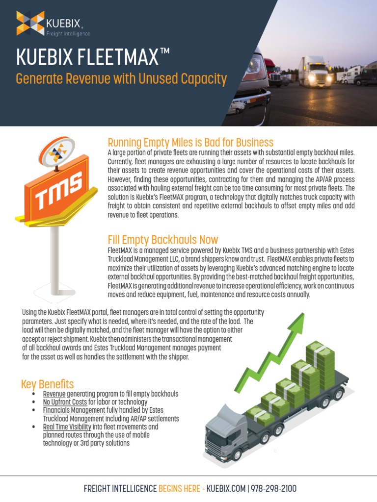 Kuebix Fleetmax: Generate Revenue With Unused Capacity | PDF | Cargo ...