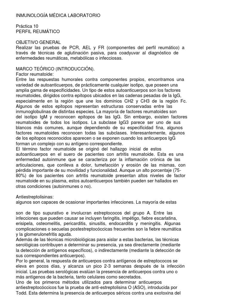 Perfil Reumatico | PDF | Anticuerpo | Sistema inmune