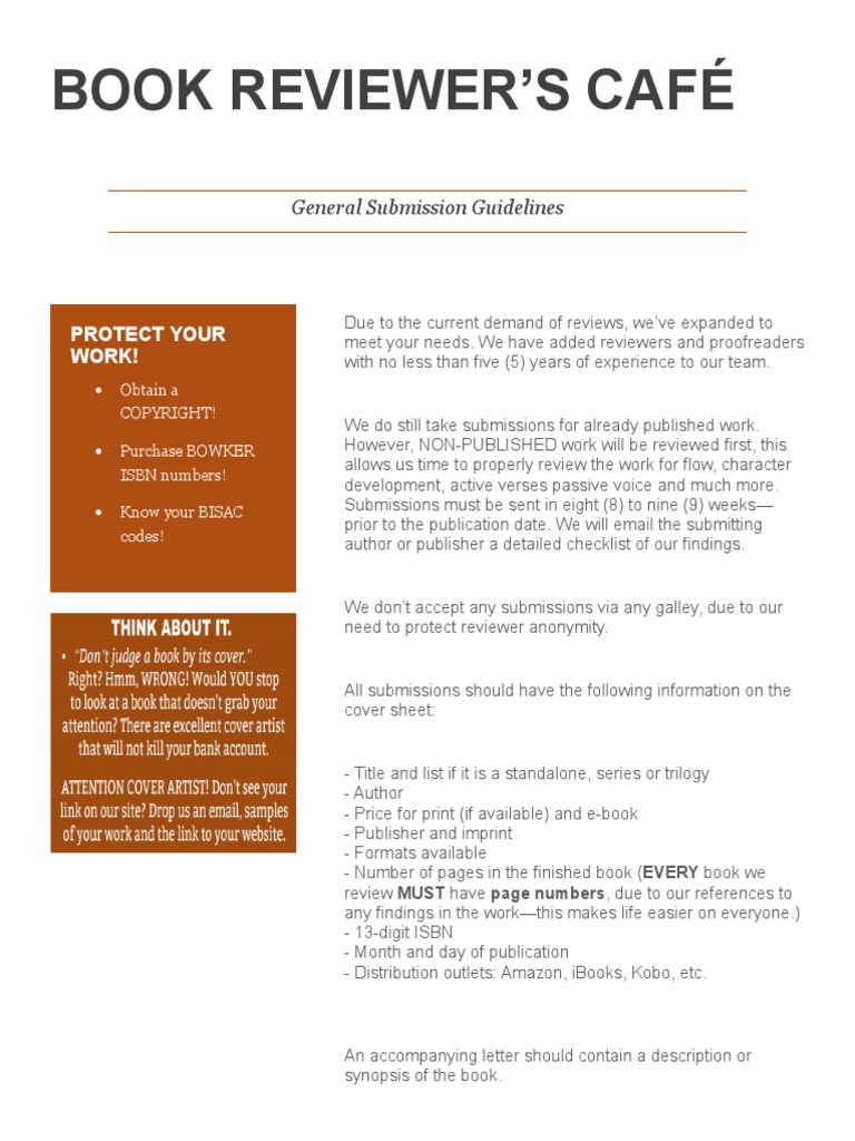 BRC Submission Guidelines | PDF | Books | Publishing