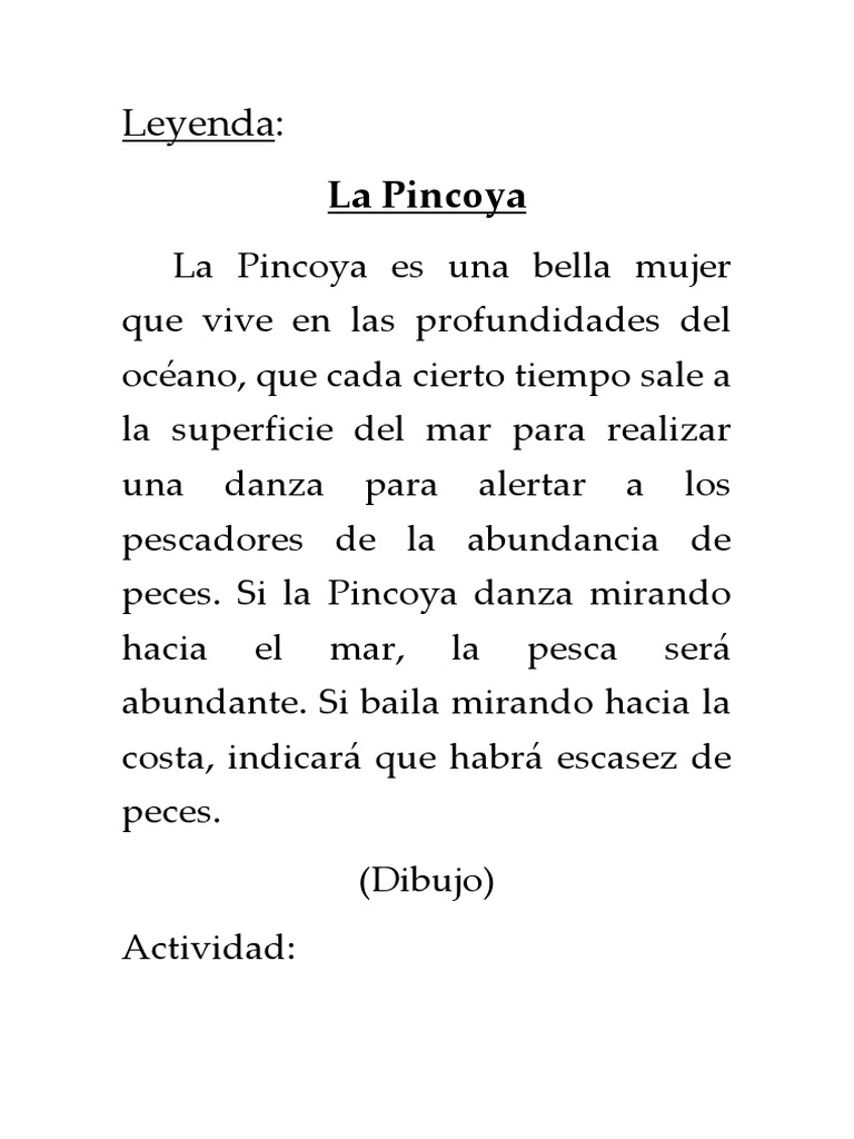 Leyenda de La Pincoya para Niños | PDF | Arte