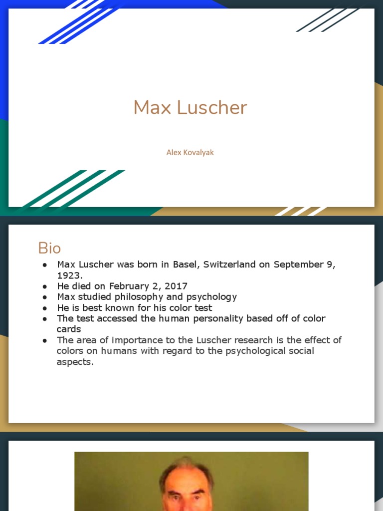 Max Luscher: Creator of Color Test | PDF