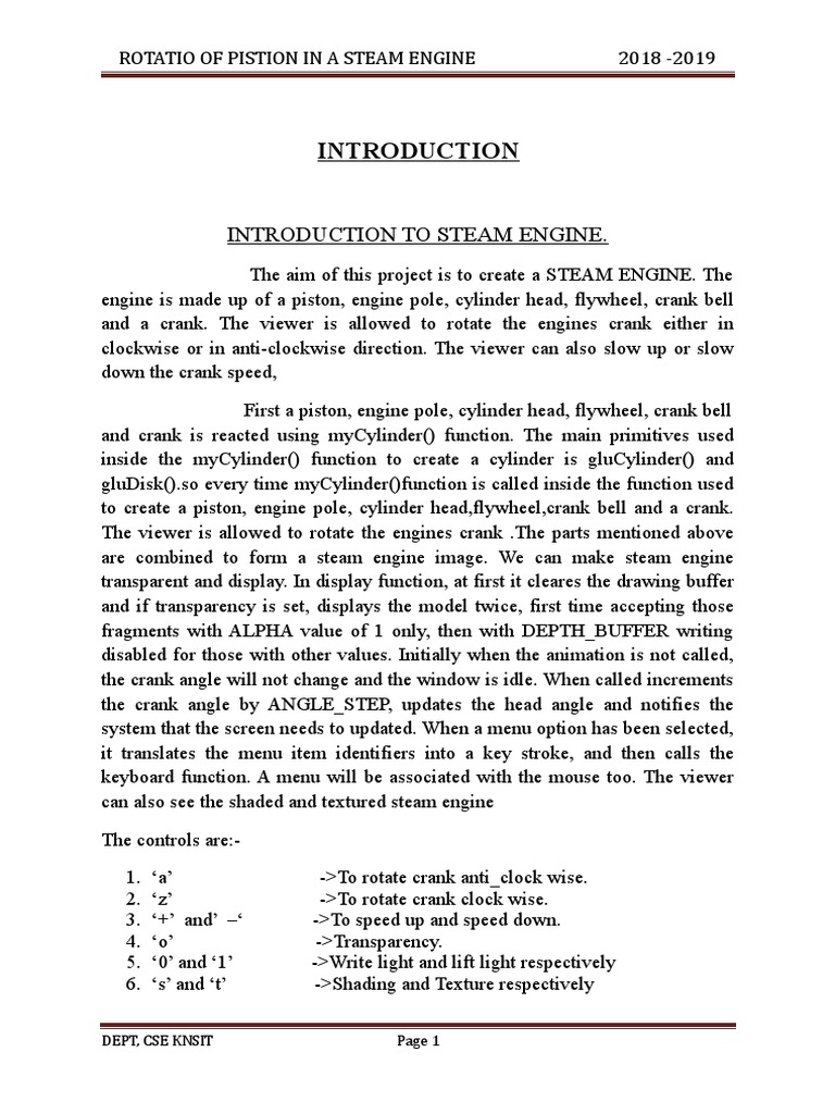 Introduction To Steam Engine.: Dept, Cse Knsit | PDF | Library ...