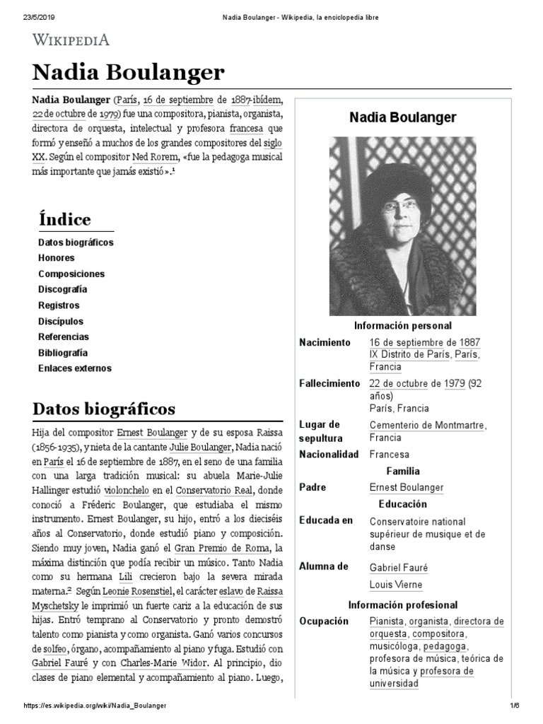 Nadia Boulanger | PDF | Músicos | Compositores