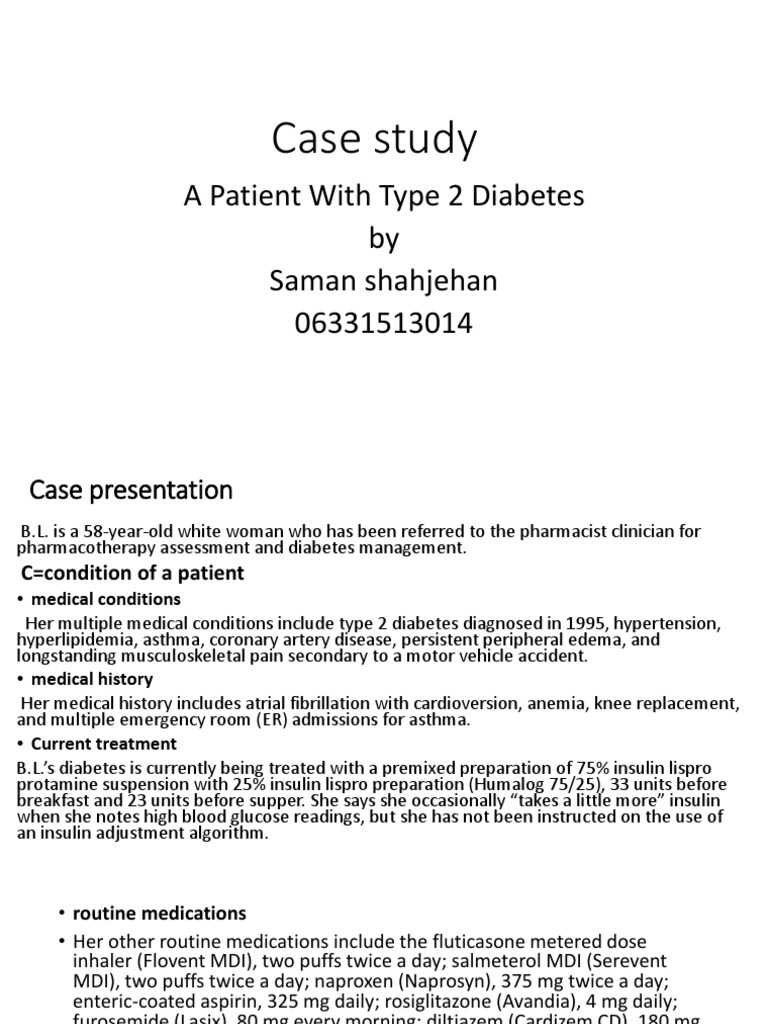 Case Study Diabetes | PDF | Hypoglycemia | Asthma