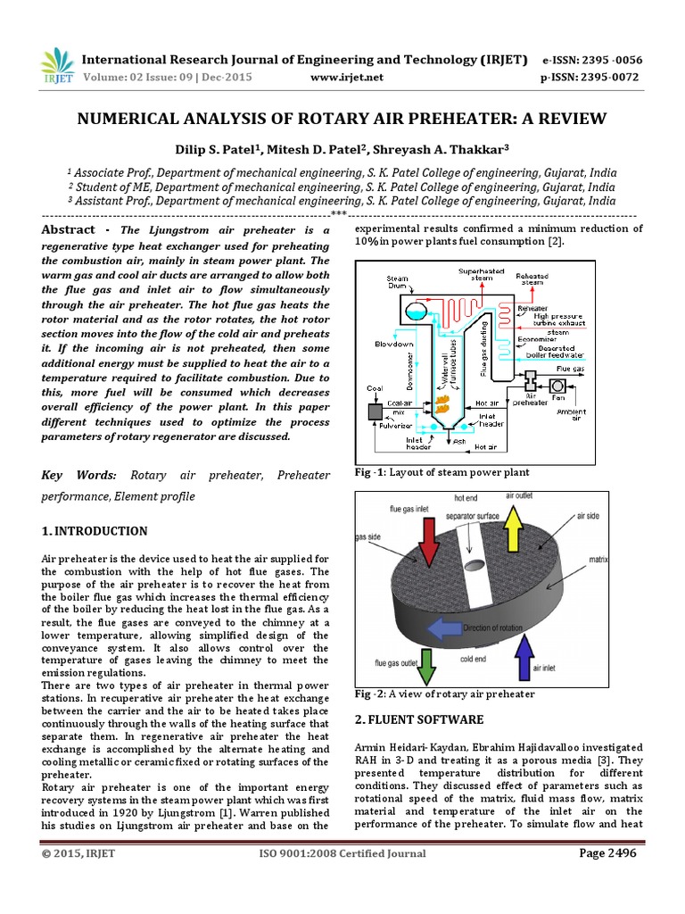 Numerical Analysis of Rotary Air Preheater: A Review | PDF | Building ...
