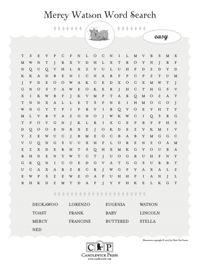Mercy Watson Word Search Easy | PDF
