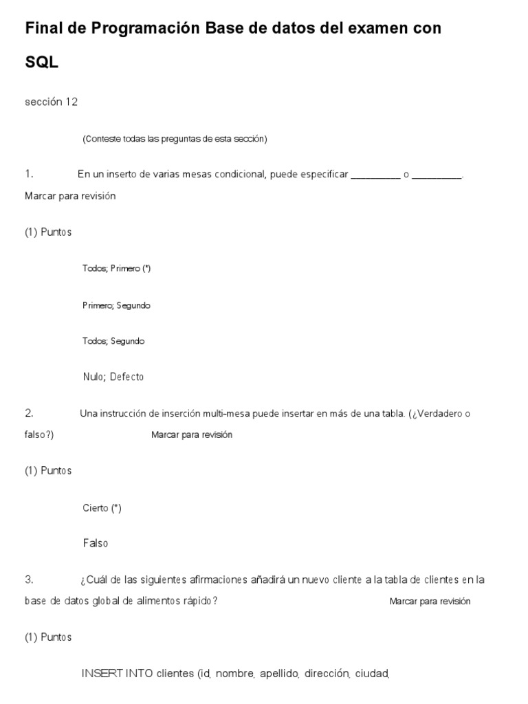 Deni Ace - Final Exam Database Programming With SQL - En.es | PDF ...