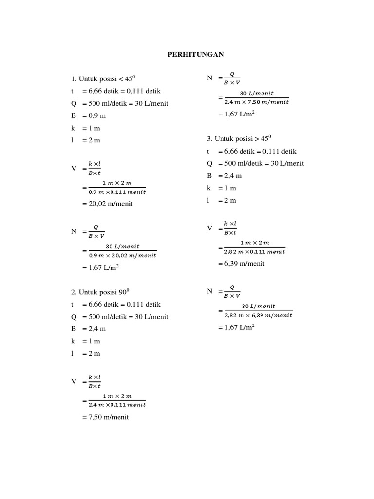 PERHITUNGAN Kalibrasi