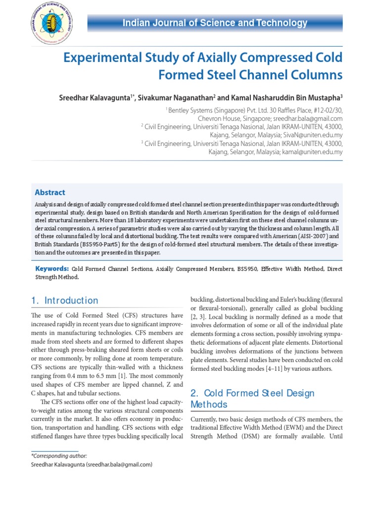Cold Form Steel Design | PDF | Buckling | Materials Science