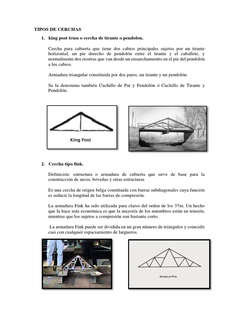 Tipos de Cerchas Estructurales | PDF | Braguero | Ingeniería mecánica