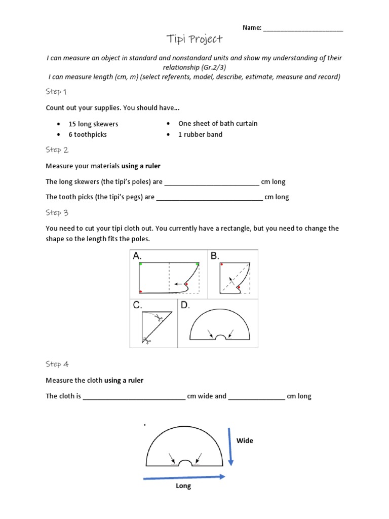 Tipi Project Measurement Handout 1 | PDF