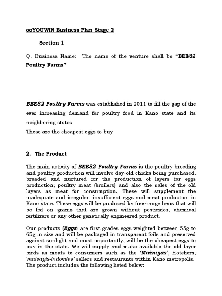 Business Plan of Poultry Farm | PDF | Cheque | Marketing