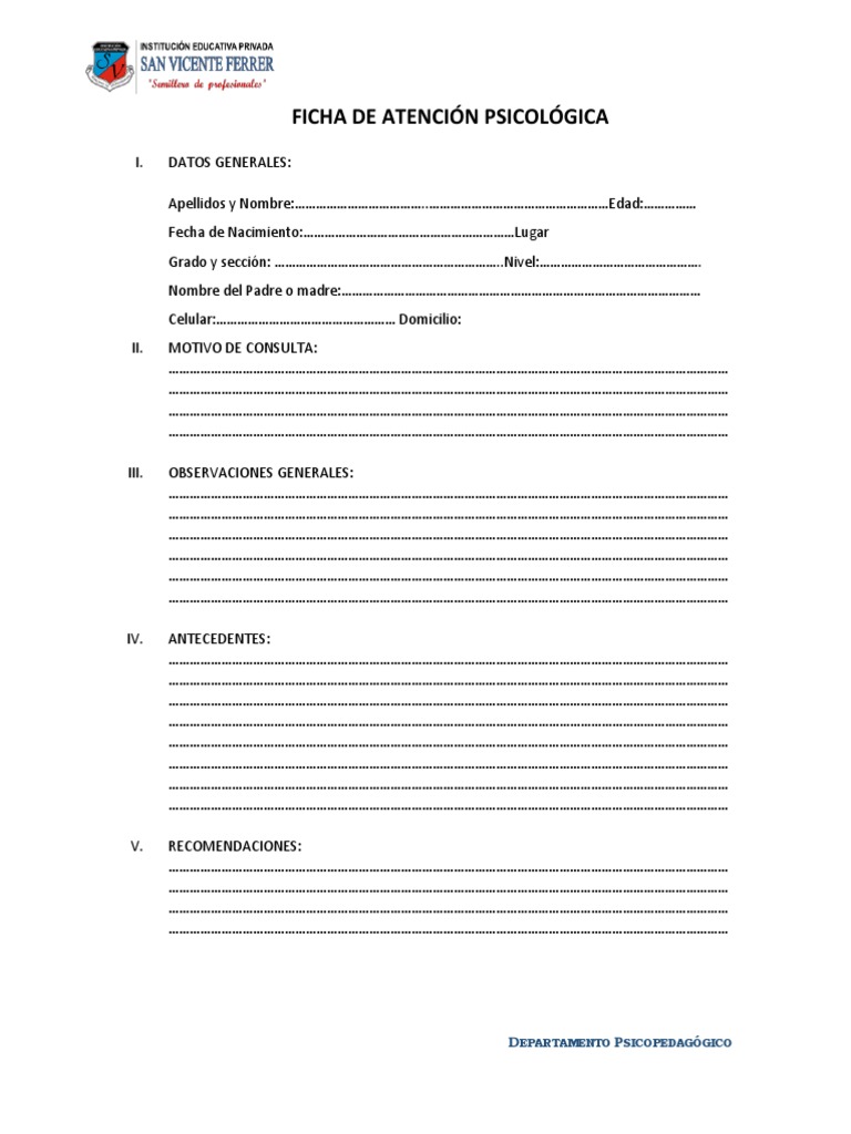 Formato De Atencion Psicologica Gratuita Costa Rica