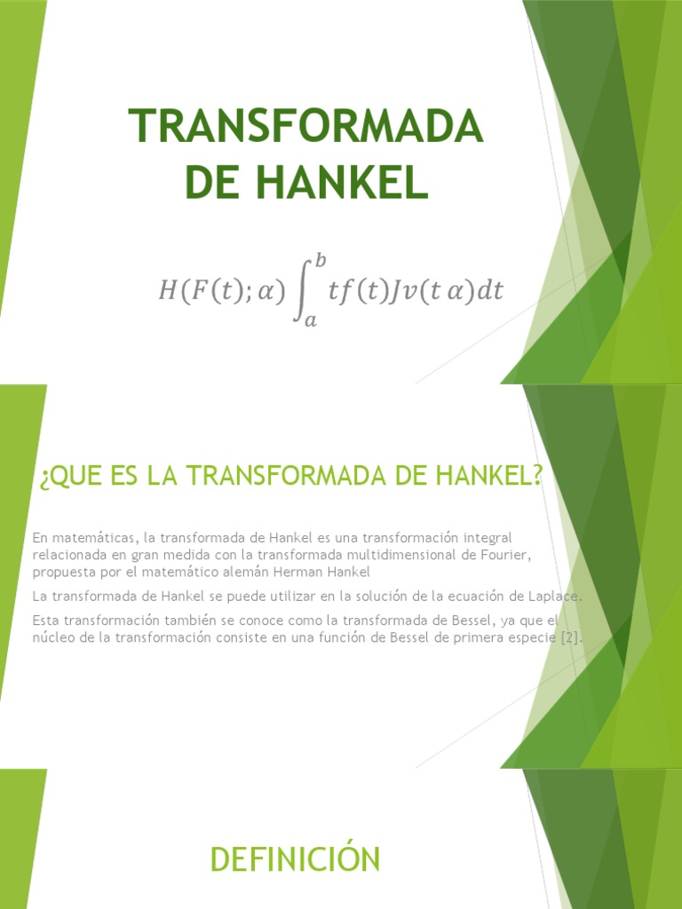 Transformada de Hankel Diapositivas | PDF | Ecuaciones | Integral