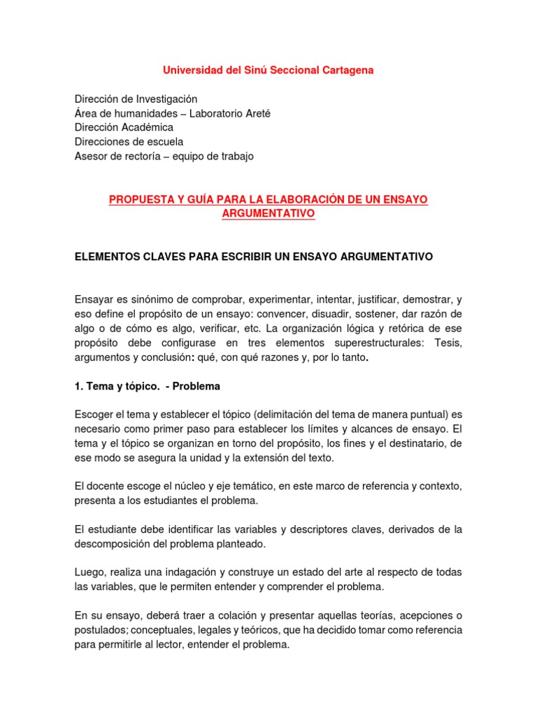 Guía para Escribir un Ensayo Argumentativo | PDF | Ensayos | Verdad